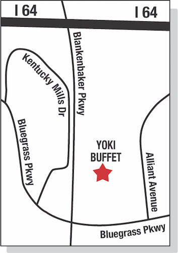 hometown Buffet map - Jefferson Tours and Charters